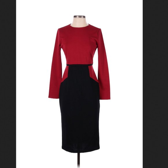 Dresses | Redblack Colorblock Long Sleeve Midi Dress | Poshmark